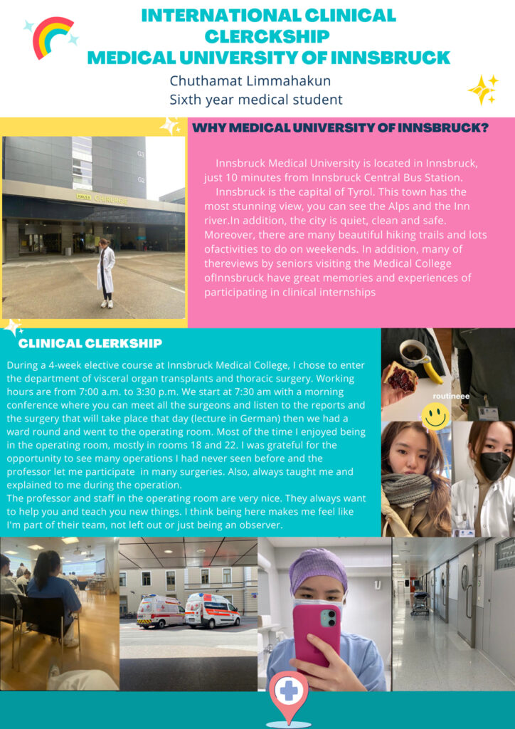 KKU-MD student shares her wonderful elective experience at Medical University of Innsbruck ...